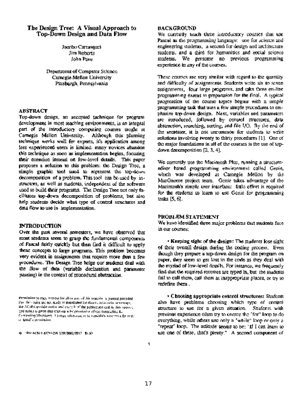 (PDF) The design tree: a visual approach to top-down design and data flow