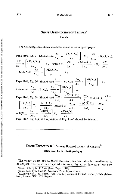 (PDF) Erratum for “Shape Optimization of Trusses”