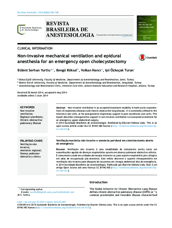 (PDF) Non-invasive mechanical ventilation and epidural anesthesia for ...