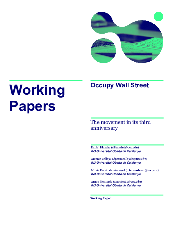(PDF) Occupy Wall Street: The movement in its third anniversary