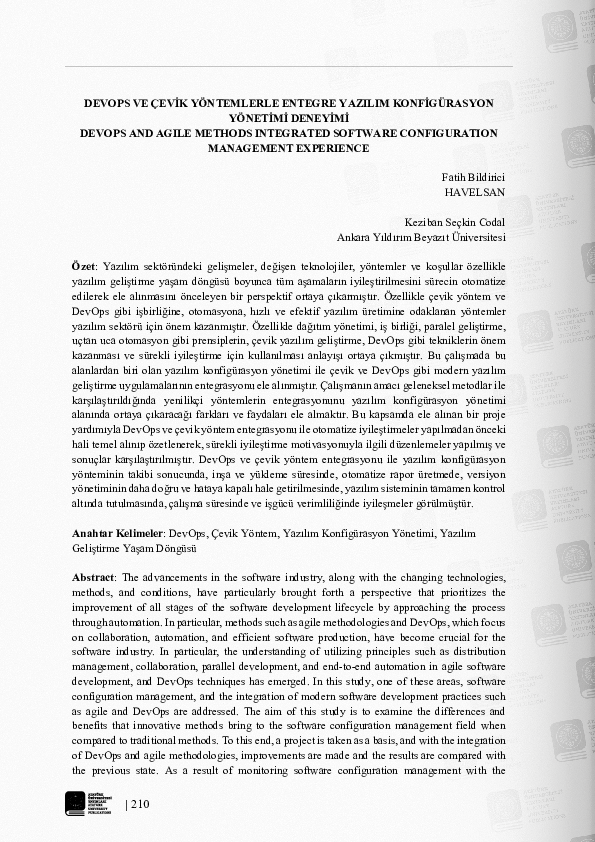 (PDF) DEVOPS AND AGILE METHODS INTEGRATED SOFTWARE CONFIGURATION MANAGEMENT EXPERIENCE