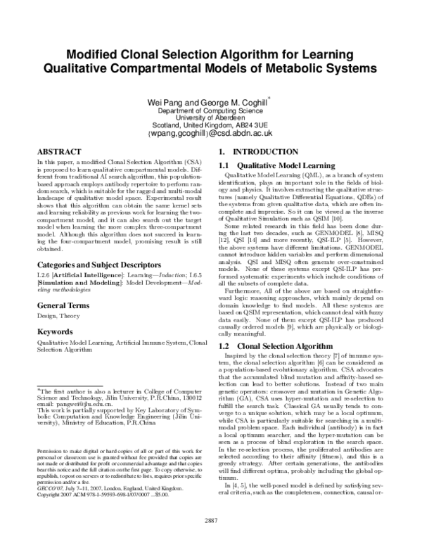 (PDF) Modified clonal selection algorithm for learning qualitative compartmental models of ...