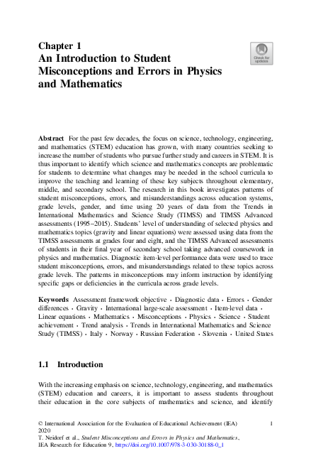 (PDF) An Introduction to Student Misconceptions and Errors in Physics and Mathematics