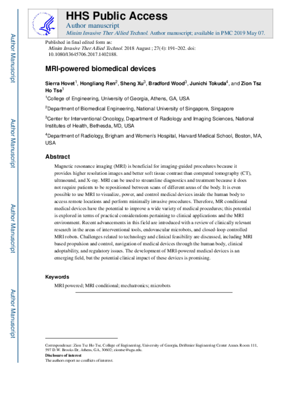 Pdf Mri Powered Biomedical Devices