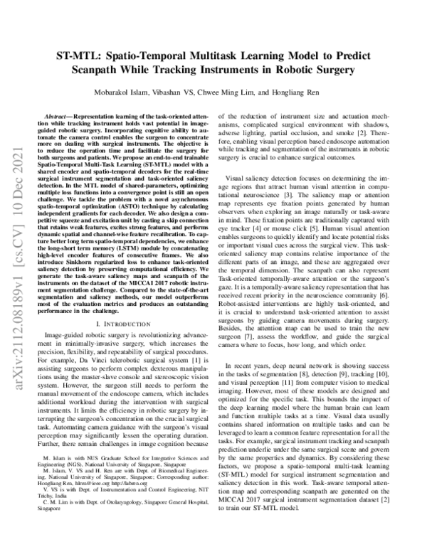 Pdf St Mtl Spatio Temporal Multitask Learning Model To Predict Scanpath While Tracking