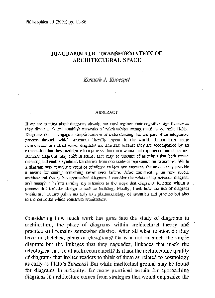 (PDF) Diagrammatic Transformation of Architectural Space