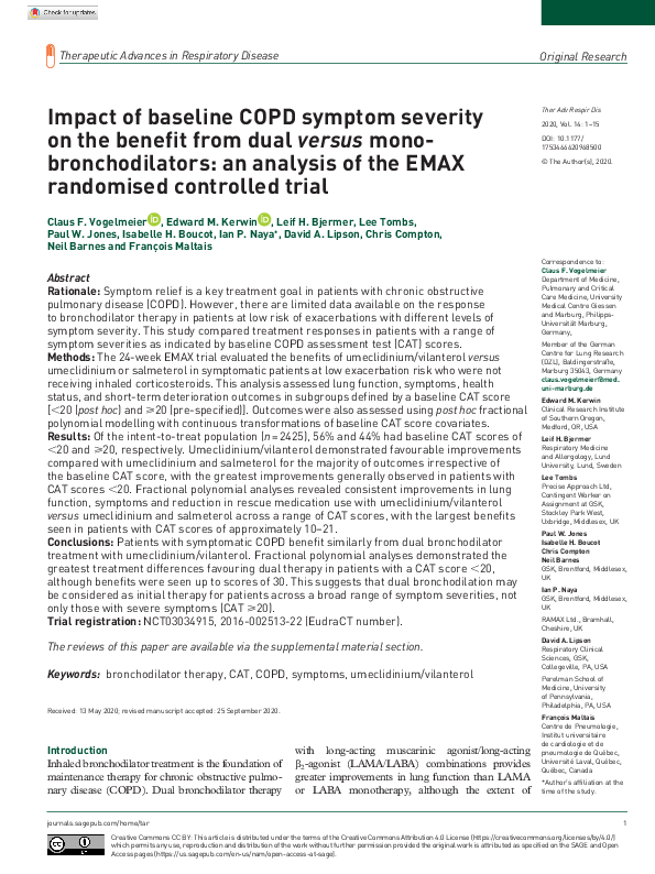 (PDF) Impact of baseline COPD symptom severity on the benefit from dual ...