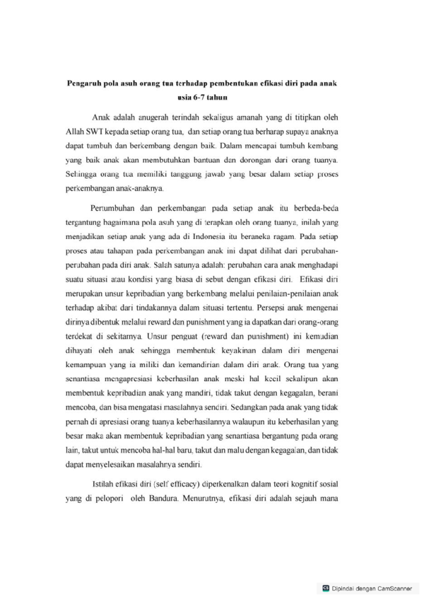 (PDF) Pengaruh pola asuh orang tua terhadap pembentukan efikasi diri pada anak usia 6-7 tahun ...
