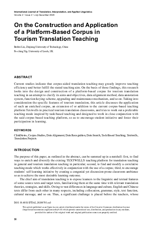 (PDF) On the Construction and Application of a Platform-Based Corpus in ...