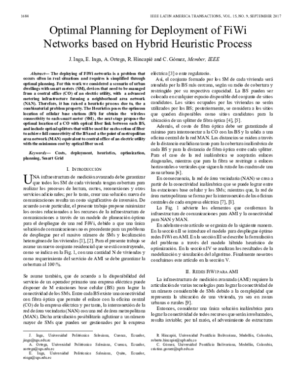 (PDF) Optimal Planning for Deployment of FiWi Networks based on Hybrid Heuristic Process