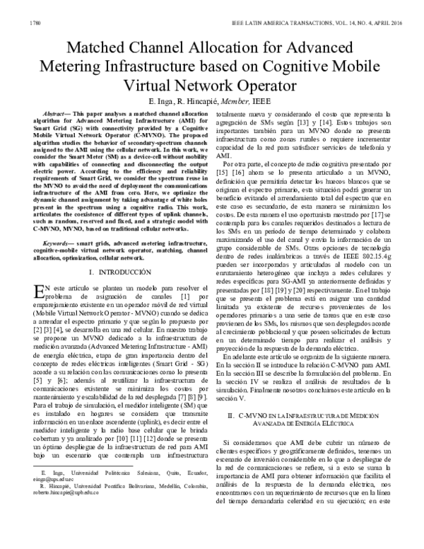 (PDF) Matched Channel Allocation for Advanced Metering Infrastructure ...
