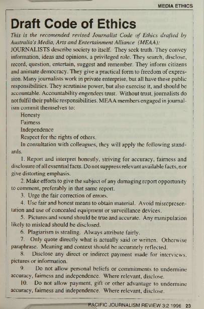 (PDF) Draft Code of Ethics