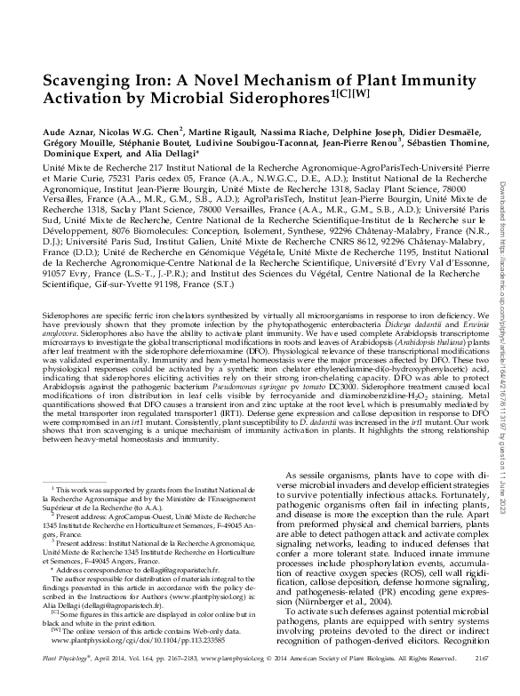 (PDF) Scavenging Iron: A Novel Mechanism of Plant Immunity Activation ...