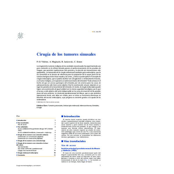 (PDF) Cirugía de los tumores sinusales | Roger JANKOWSKI - Academia.edu