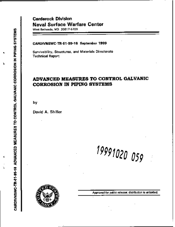 (PDF) Advanced Measures to Control Galvanic Corrosion in Piping Systems
