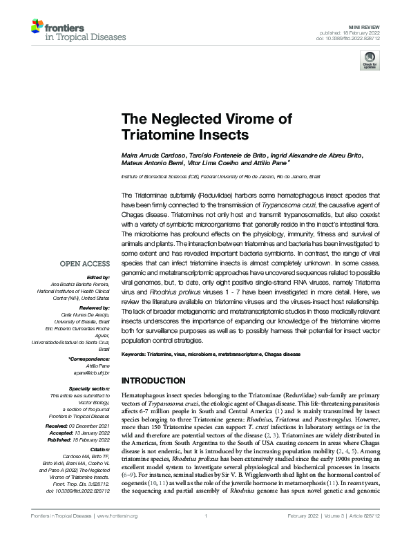 (PDF) The Neglected Virome of Triatomine Insects