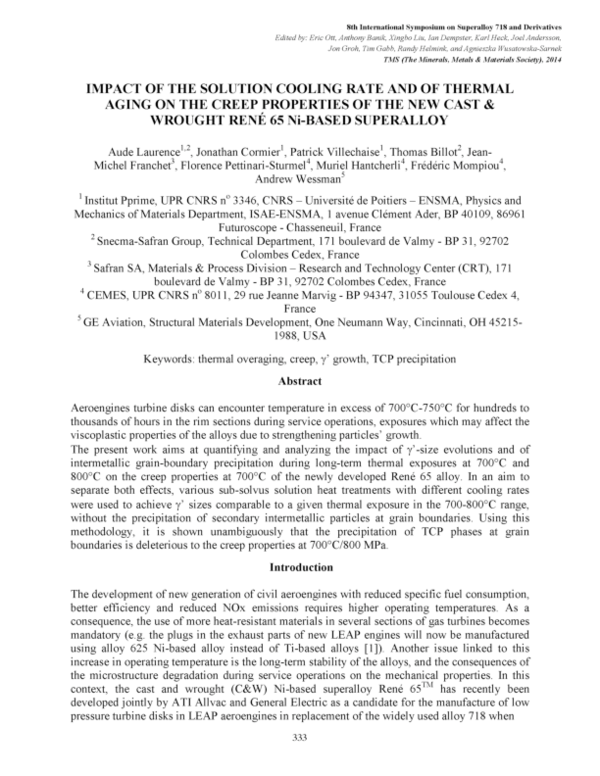 (PDF) Impact of the Solution Cooling Rate and of Thermal Aging on the ...
