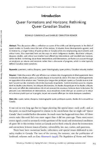 (PDF) Introduction: Queer Formations and Horizons: Rethinking Queer ...