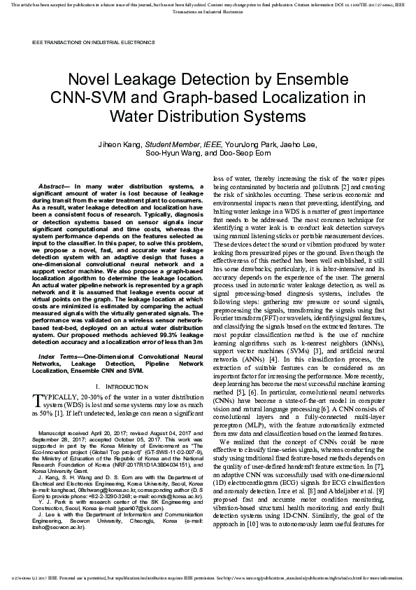 (PDF) Novel Leakage Detection by Ensemble CNN-SVM and Graph-Based Localization in Water ...