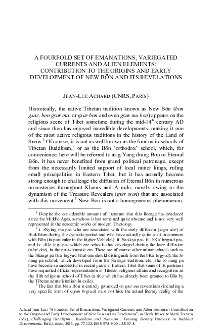 (PDF) “A Fourfold Set of Emanations, Variegated Currents and Alien ...