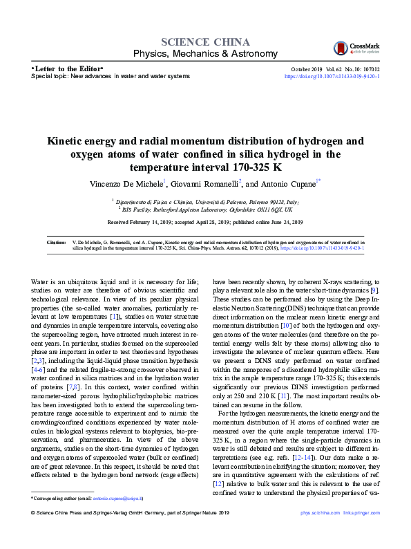 (PDF) Kinetic energy and radial momentum distribution of hydrogen and ...