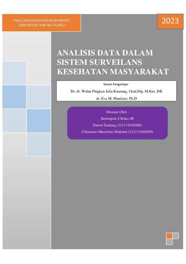 (PDF) ANALISIS DATA DALAM SISTEM SURVEILANS KESEHATAN MASYARAKAT