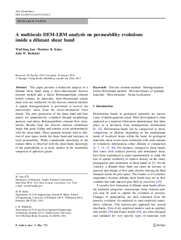 (PDF) A multiscale DEM-LBM analysis on permeability evolutions inside a ...