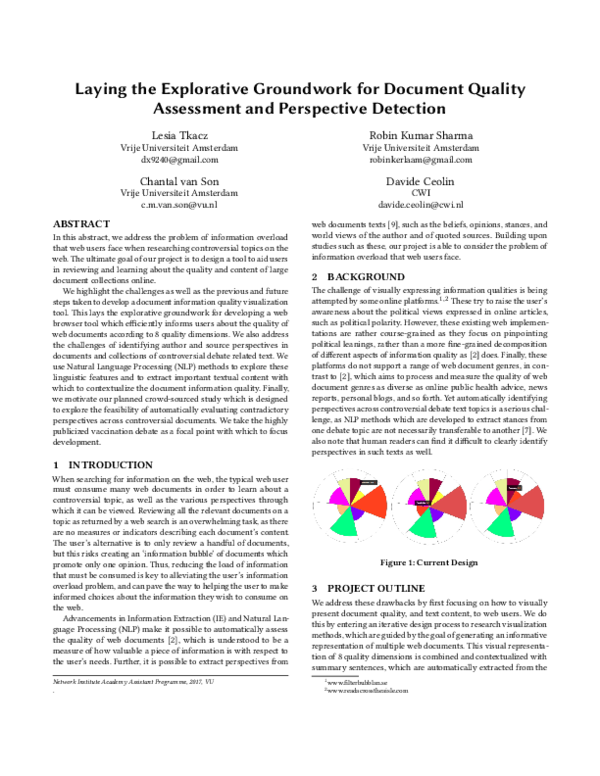 (PDF) Laying the Explorative Groundwork for Document Quality Assessment ...