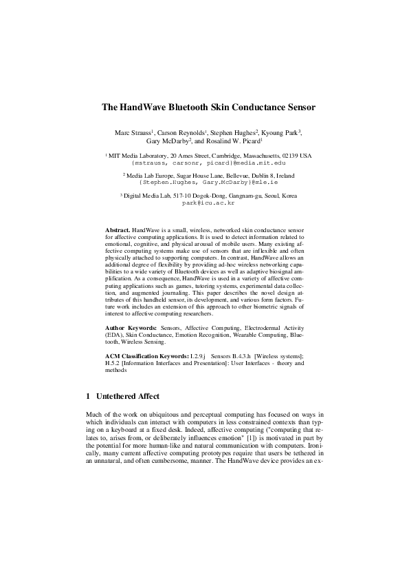 (PDF) The HandWave Bluetooth Skin Conductance Sensor