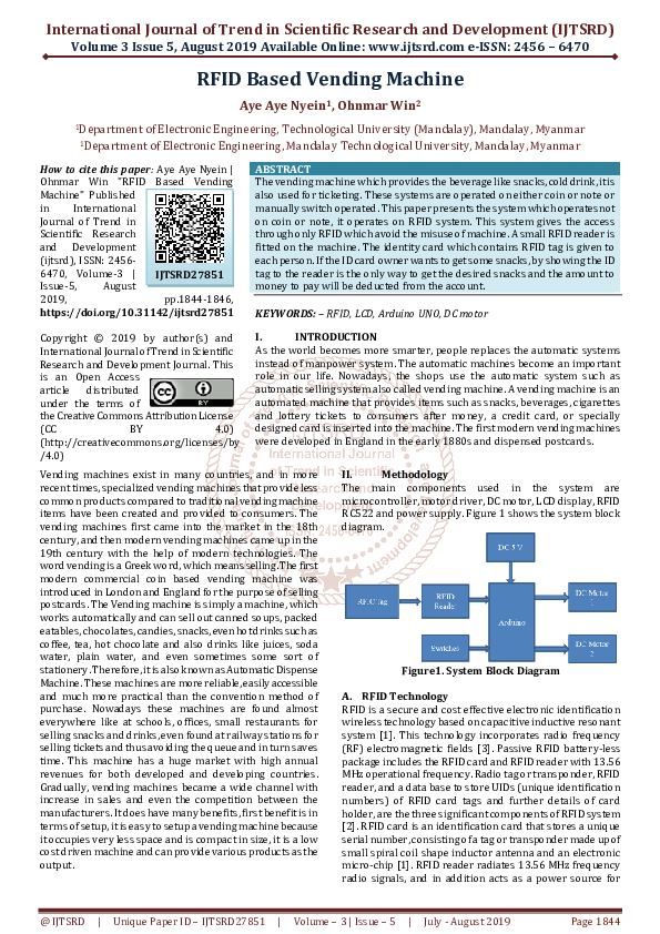 (PDF) RFID-Operated Vending Machine for Secure Purchases