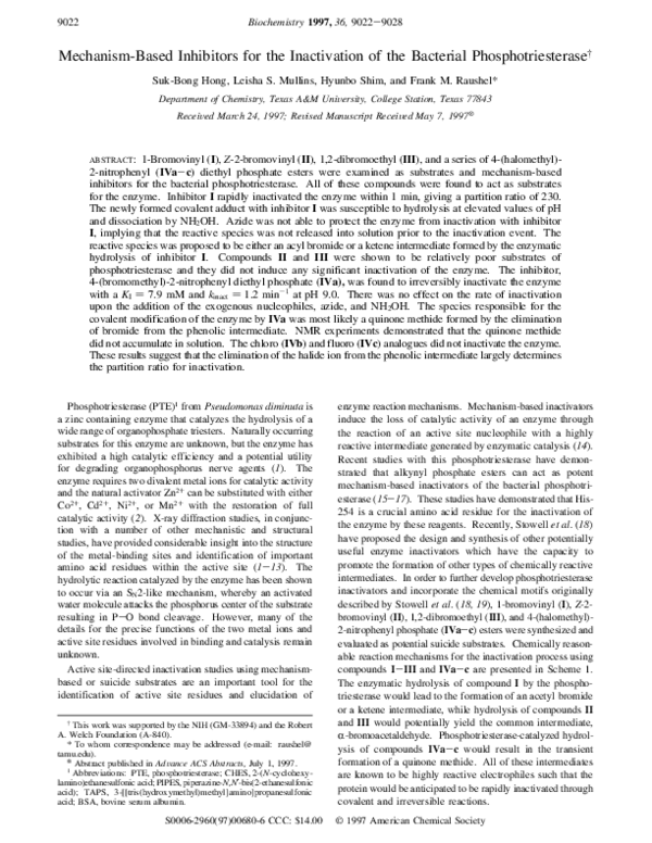(PDF) Mechanism-Based Inhibitors for the Inactivation of the Bacterial ...
