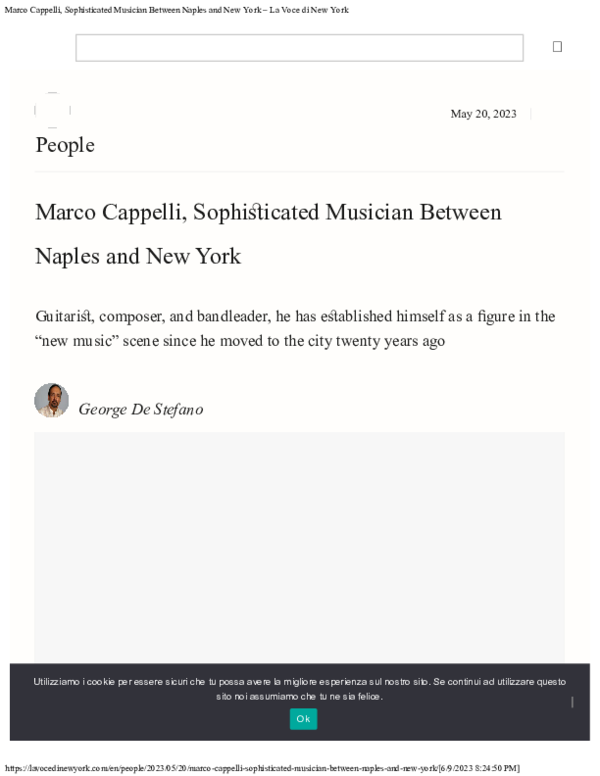 (PDF) Marco Cappelli, Between Naples and New York