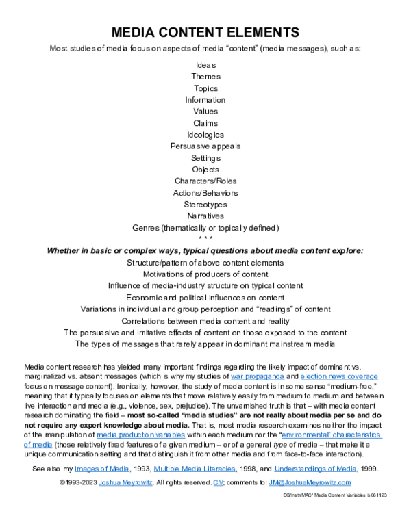 (DOC) Media Content Elements (one page)