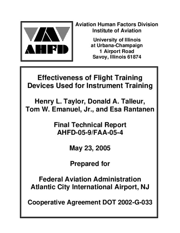 (PDF) Prepared for Federal Aviation Administration