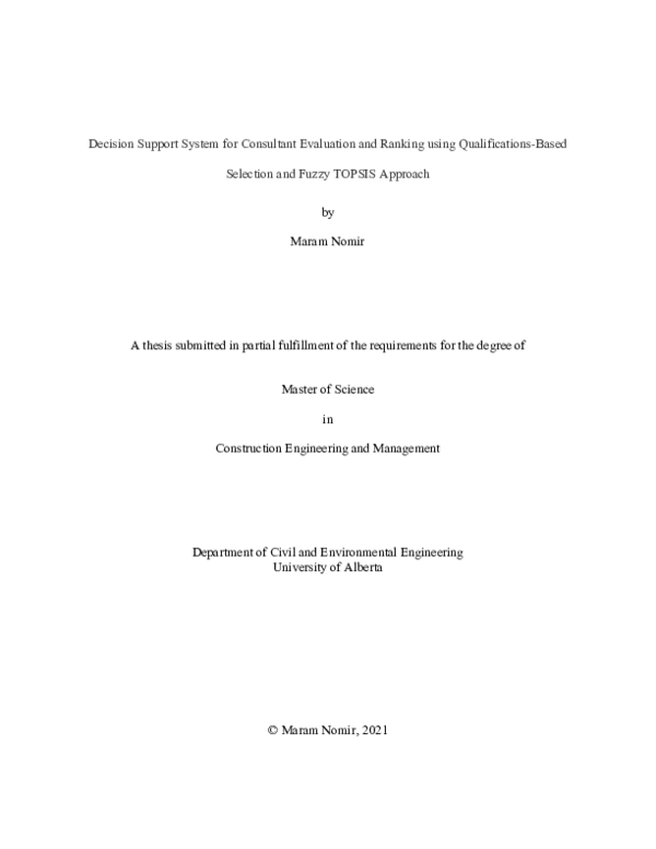 Pdf Decision Support System For Consultant Evaluation And Ranking