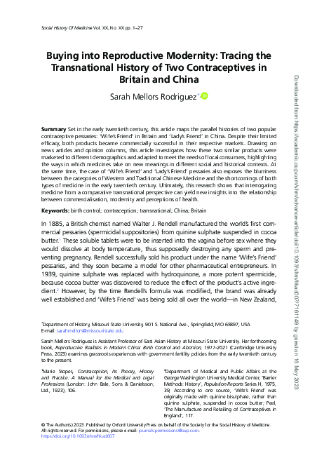 (PDF) Buying into Reproductive Modernity: Tracing the Transnational ...