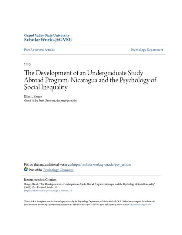 (PDF) The Development of an Undergraduate Study Abroad Program