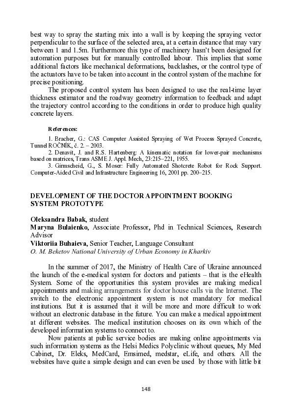 (PDF) Development of the Doctor Appointment Booking System Prototype