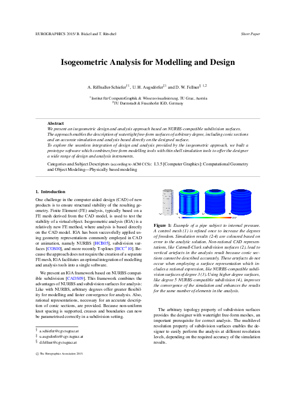 (PDF) Isogeometric Analysis for Modelling and Design