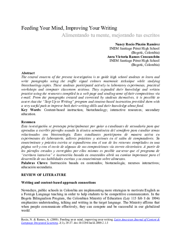 (PDF) Feeding your mind: improving your writing