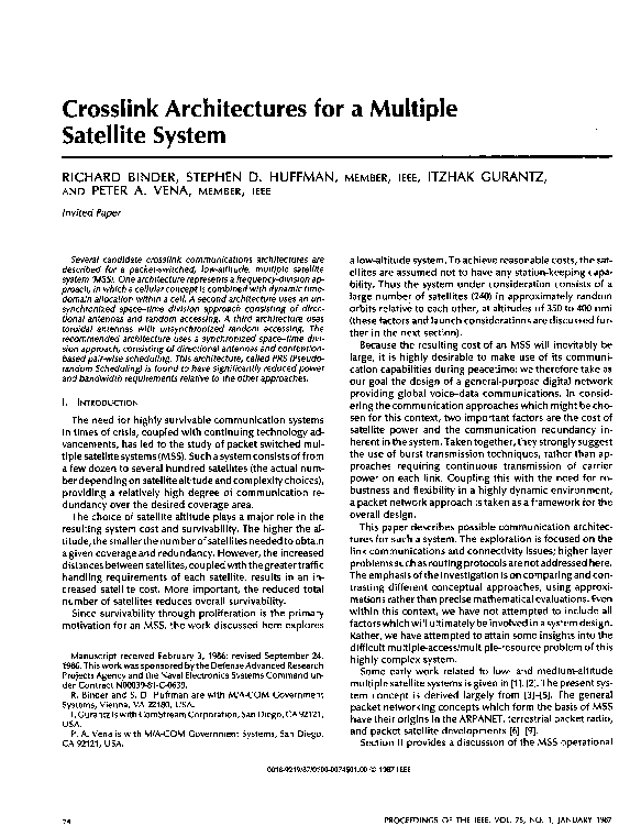 (PDF) Efficient Crosslink Designs for Satellites