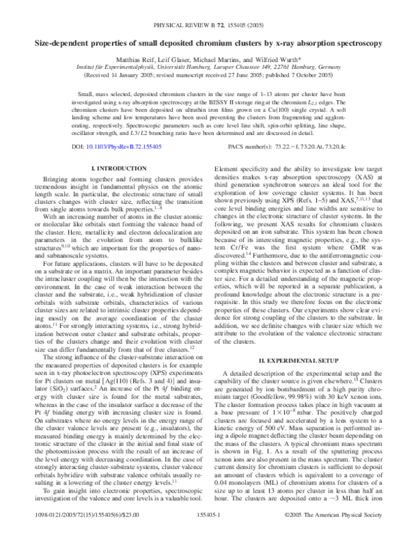 (PDF) Size-dependent properties of small deposited chromium clusters by ...
