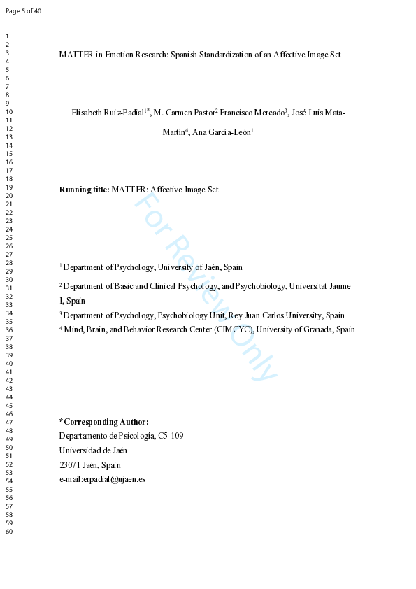 (PDF) MATTER in emotion research: Spanish standardization of an ...