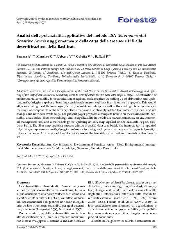 (PDF) Review on the use and the application of the ESA (Environmental ...