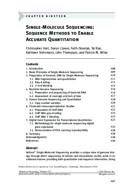 (PDF) Single-molecule sequencing: sequence methods to enable accurate ...