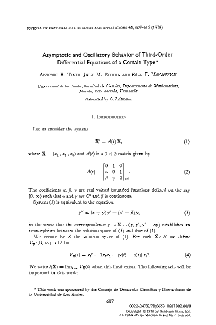 (PDF) Asymptotic and oscillatory behavior of third-order differential equations of a certain type