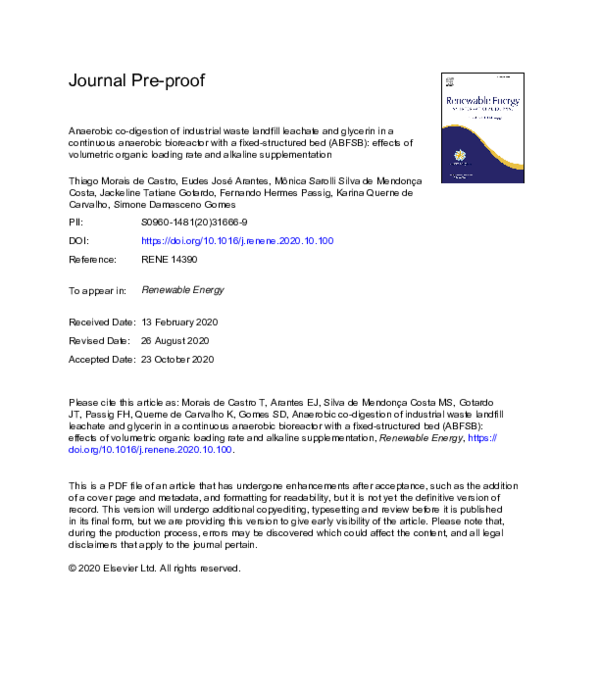 (PDF) Anaerobic co-digestion of industrial waste landfill leachate and ...