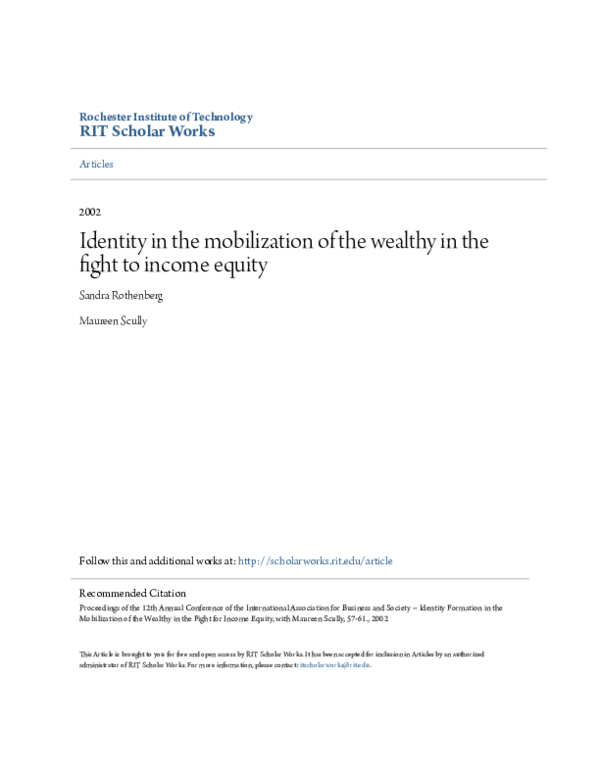 (PDF) Identify Formation in the Mobilization of the Wealthy in the ...