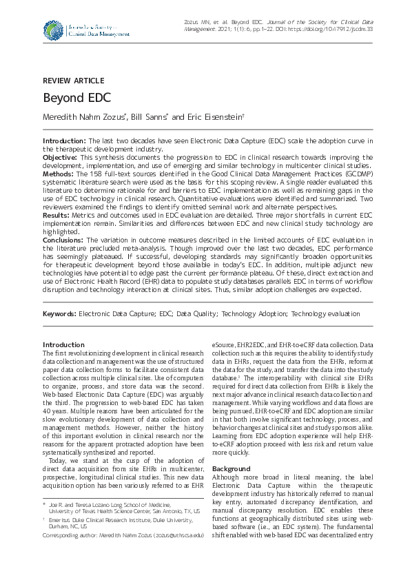 (PDF) Beyond EDC