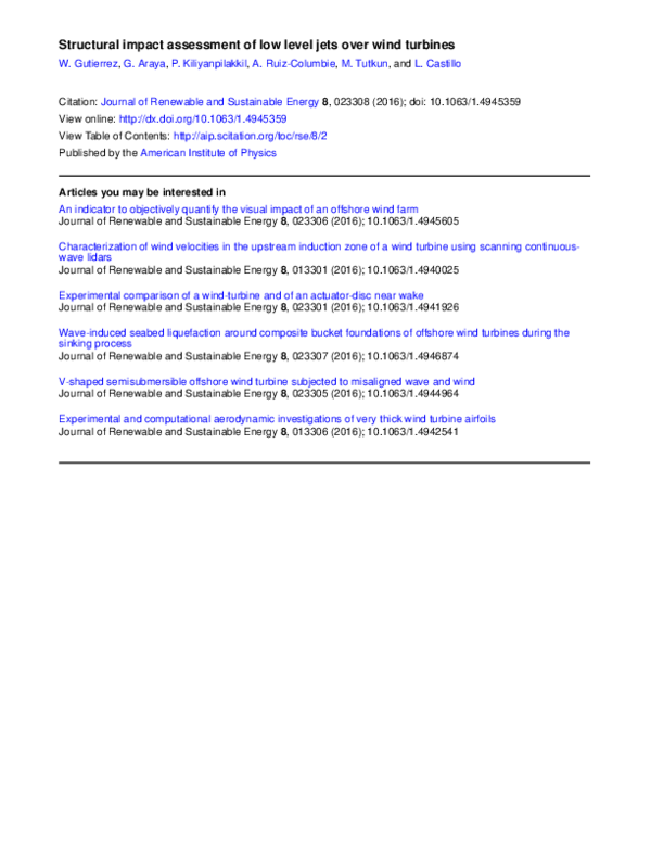 (PDF) Structural impact assessment of low level jets over wind turbines